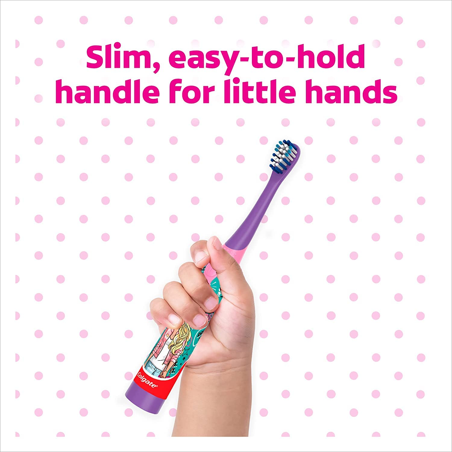 Colgate Barbie Kids Battery Powered Toothbrush, Assorted Colors