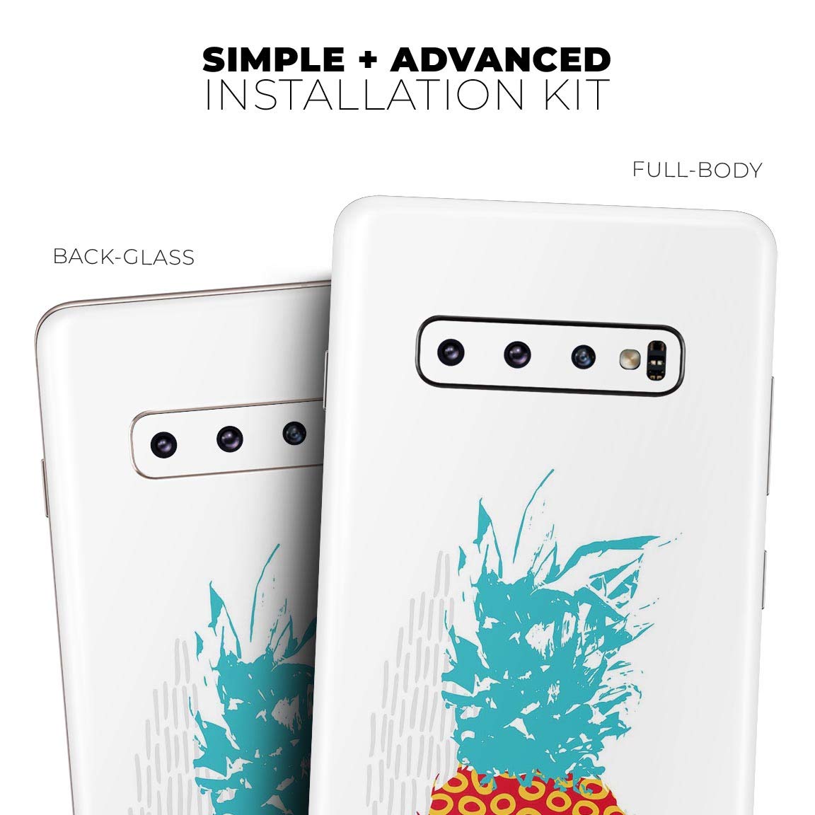 DesignSkinz Retro Hello Summer Pineapple v2 Protective Vinyl Decal Wrap Skin Cover Compatible with The Samsung Galaxy S20 (Screen Trim & Back Glass Skin)