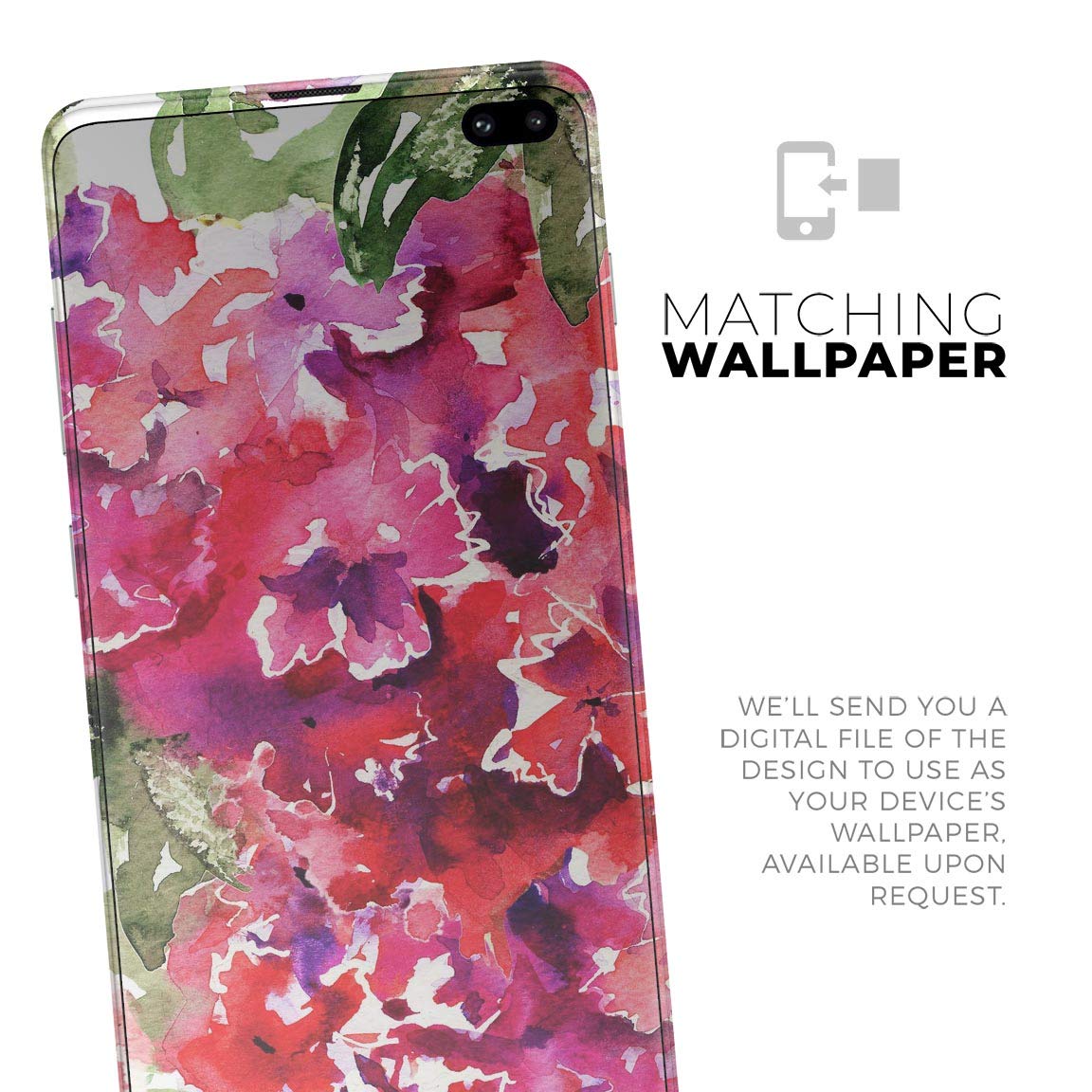 DesignSkinz Tropical Hydrangea Flowers Protective Vinyl Decal Wrap Skin Cover Compatible with The Samsung Galaxy S20 (Screen Trim & Back Glass Skin)