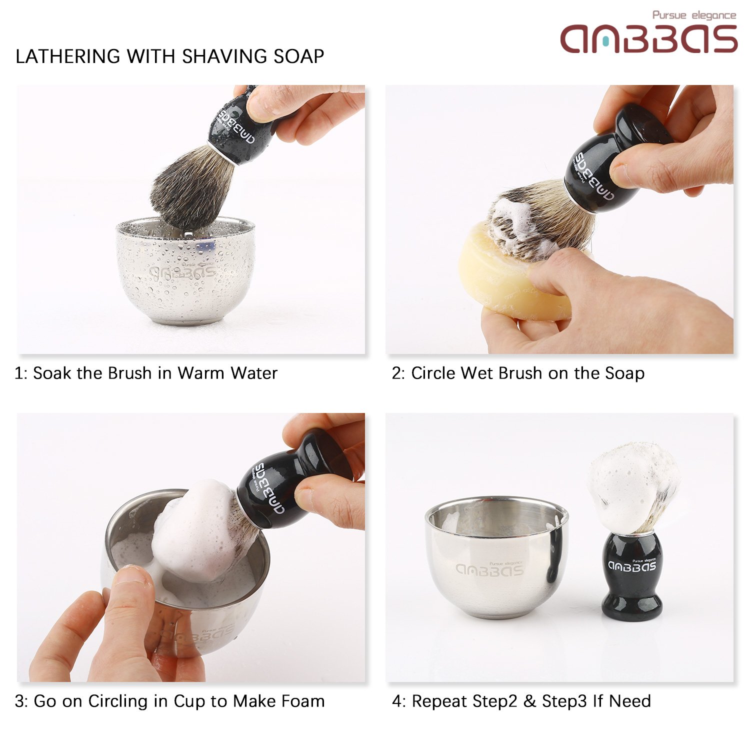 Wet Shaving Set Badger Hair Shaving Brush and Holder Stand