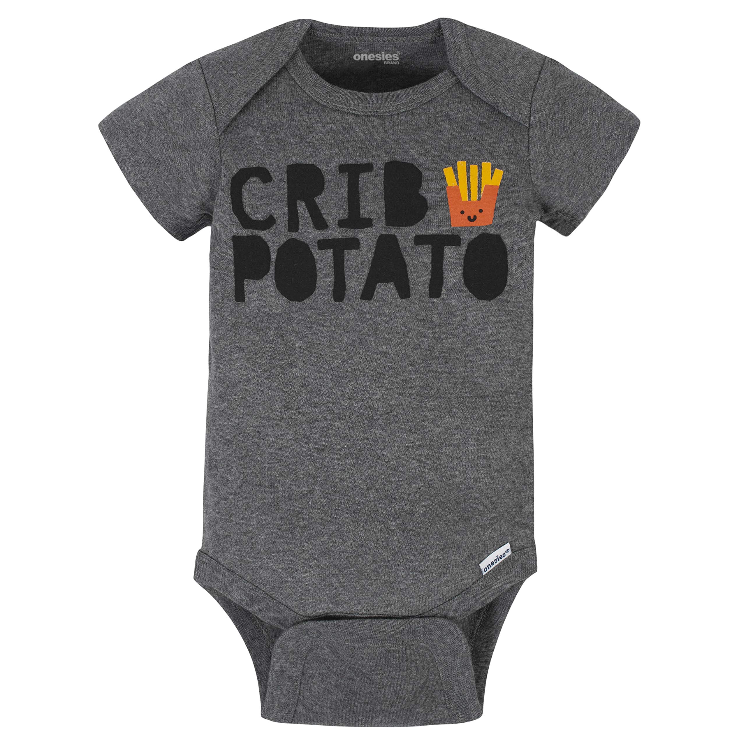 Onesies Brand Baby Boys' 8-Pack Short Sleeve Mix & Match Bodysuits, Grey Hungry, 12 Months