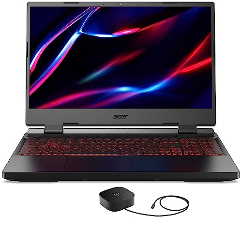 acer Nitro 5-AN515 Gaming & Entertainment Laptop (AMD Ryzen 7 6800H 8-Core, 64GB DDR5 4800MHz RAM, 2x2TB PCIe SSD (4TB), GeForce RTX 3070 Ti, 15.6" 165Hz Win 11 Pro) with G5 Essential Dock