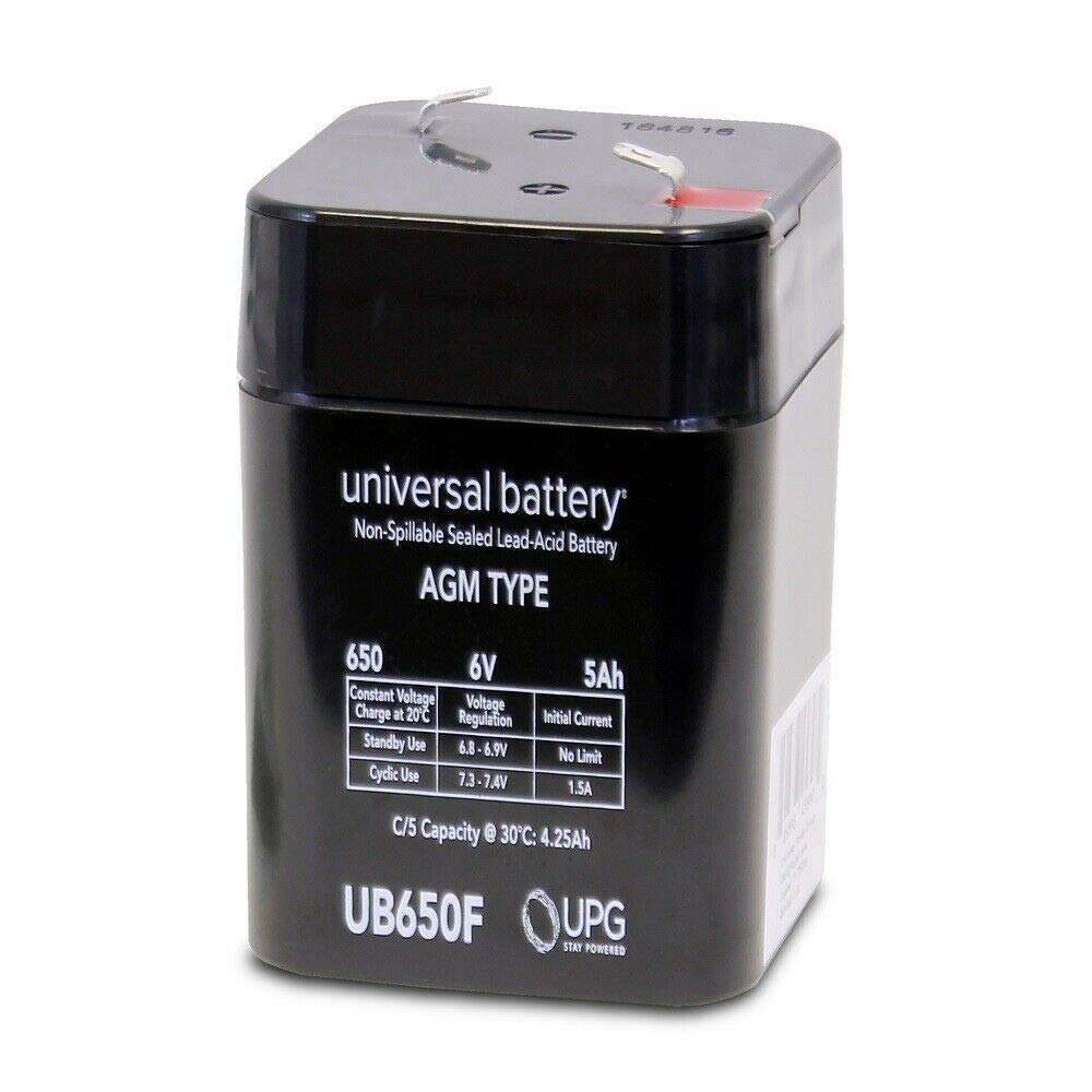 HQMelectronicsparts Supplies for 6V 5AH .187 Spade Terminal Replacement Battery for Universal Power UB5-6F