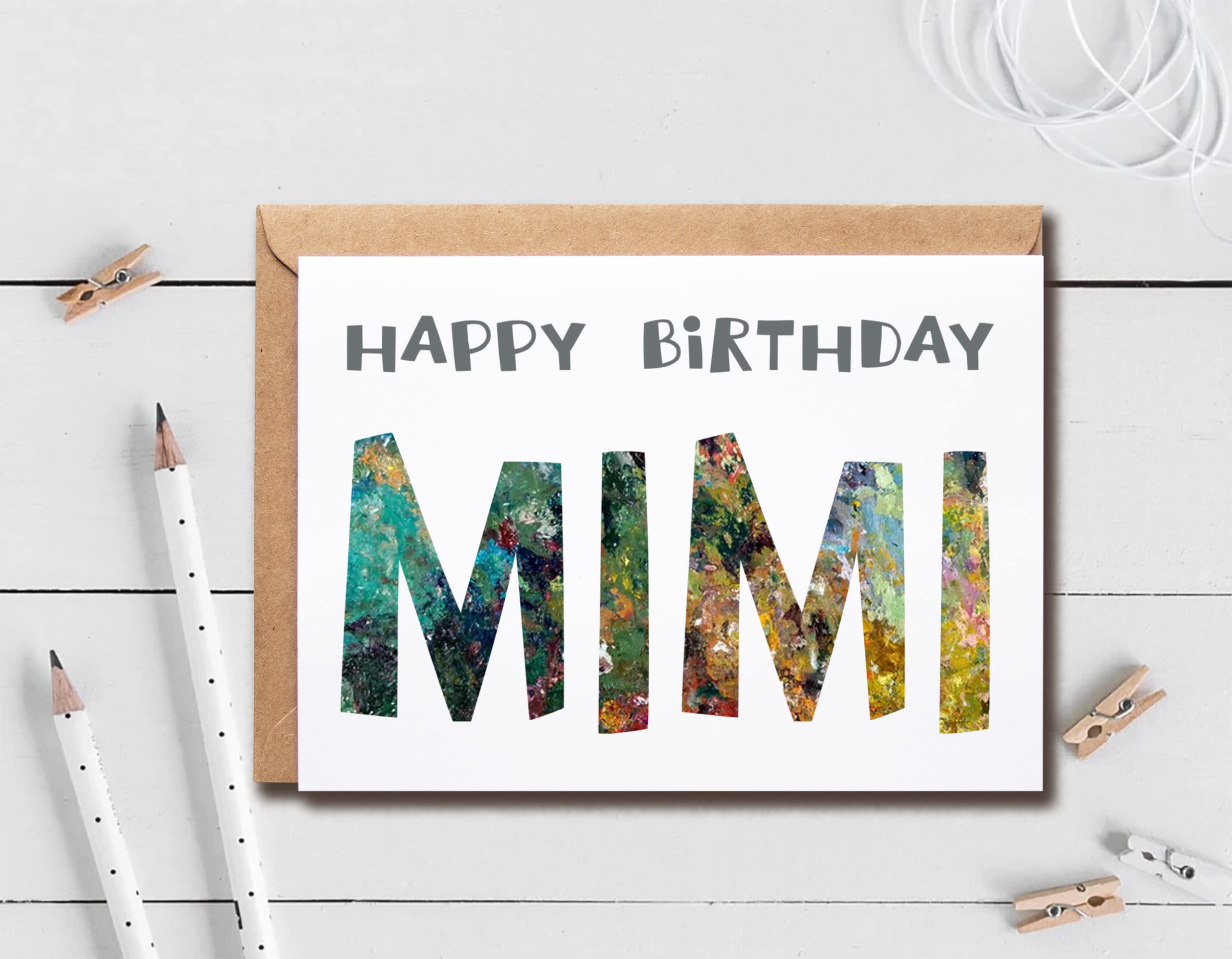 Happy Birthday Mimi - Mimi Birthday Card - Mimi Card - Card For Mimi Modern - Mimi Birthday Card - Card For Mimi
