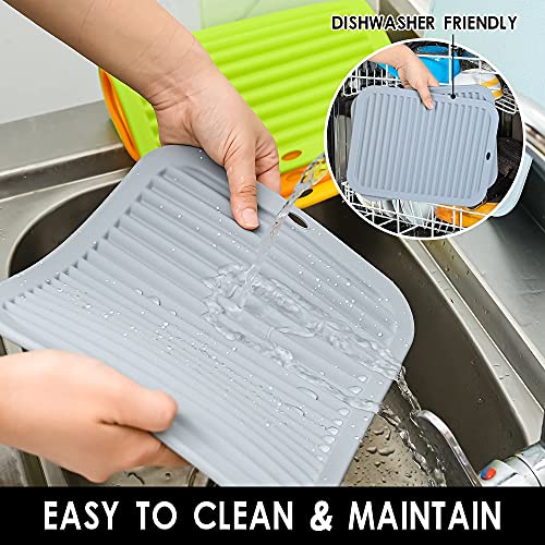 Smithcraft Silicone Trivets for Hot Dishes, Pots and Pans, Hot Pad 9"X12for Kitchen, Multi-Purpose Silicone Trivet Mat, Heat Resistant Mat for Quartz Counter & Table, Silicone Pot Holders Set 2 Purple