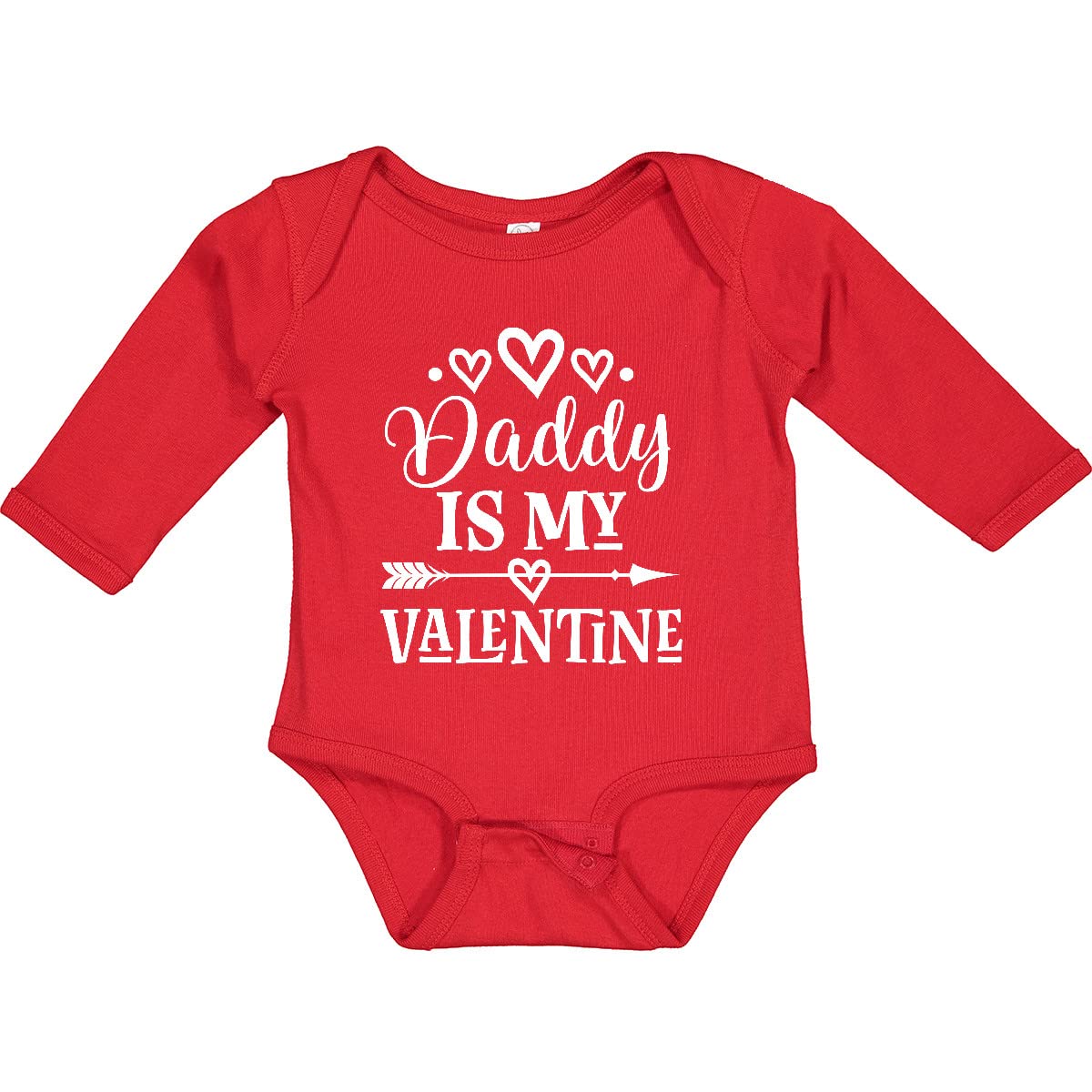 inktastic Daddy Is My Valentine Girls Long Sleeve Creeper Newborn Red 2ec03