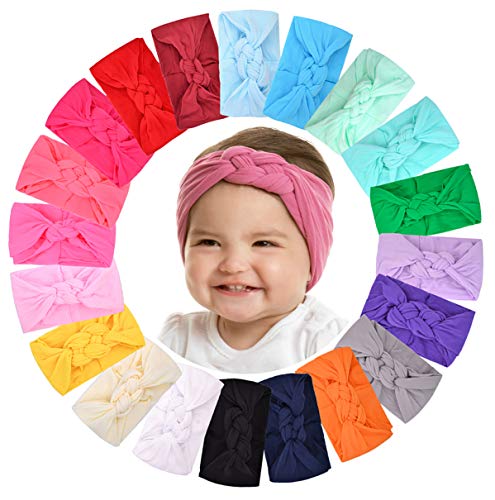 jollybows 20pcs Baby Girls Nylon Headbands Hairband Elastic Turban Hair Accessories for Kids Toddlers Infants
