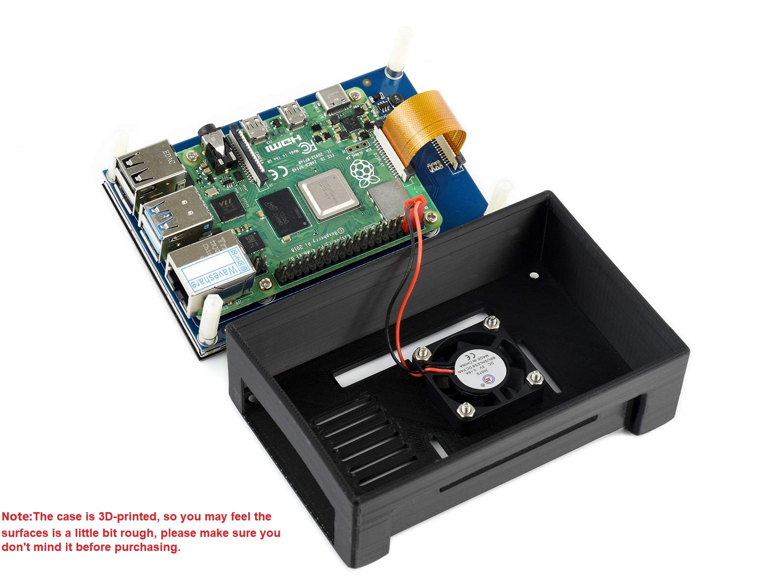 waveshare 4.3inch DSI LCD Capacitive Touch Display with Protection Case for Raspberry Pi 4 B,800×480 Resolution IPS Screen Wide Angle,MIPI DSI Interface