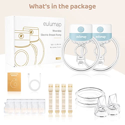 Breast Pump - Wearable Electric Low Noise Breast Pump, Rechargeable Portable Breast Pump with 2 Modes & 9 Levels, LCD Display Memory Function and Can Be Worn in-Bra, 24mm Flange