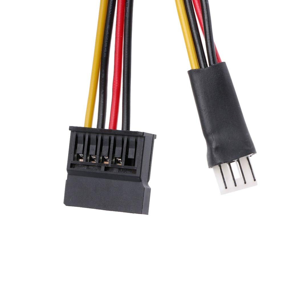 Gimax 1Pc 4-Pin FDD Floppy Male To 15-Pin SATA Female Converter Adapter Power Cable Cord 23cm for Computer Connector