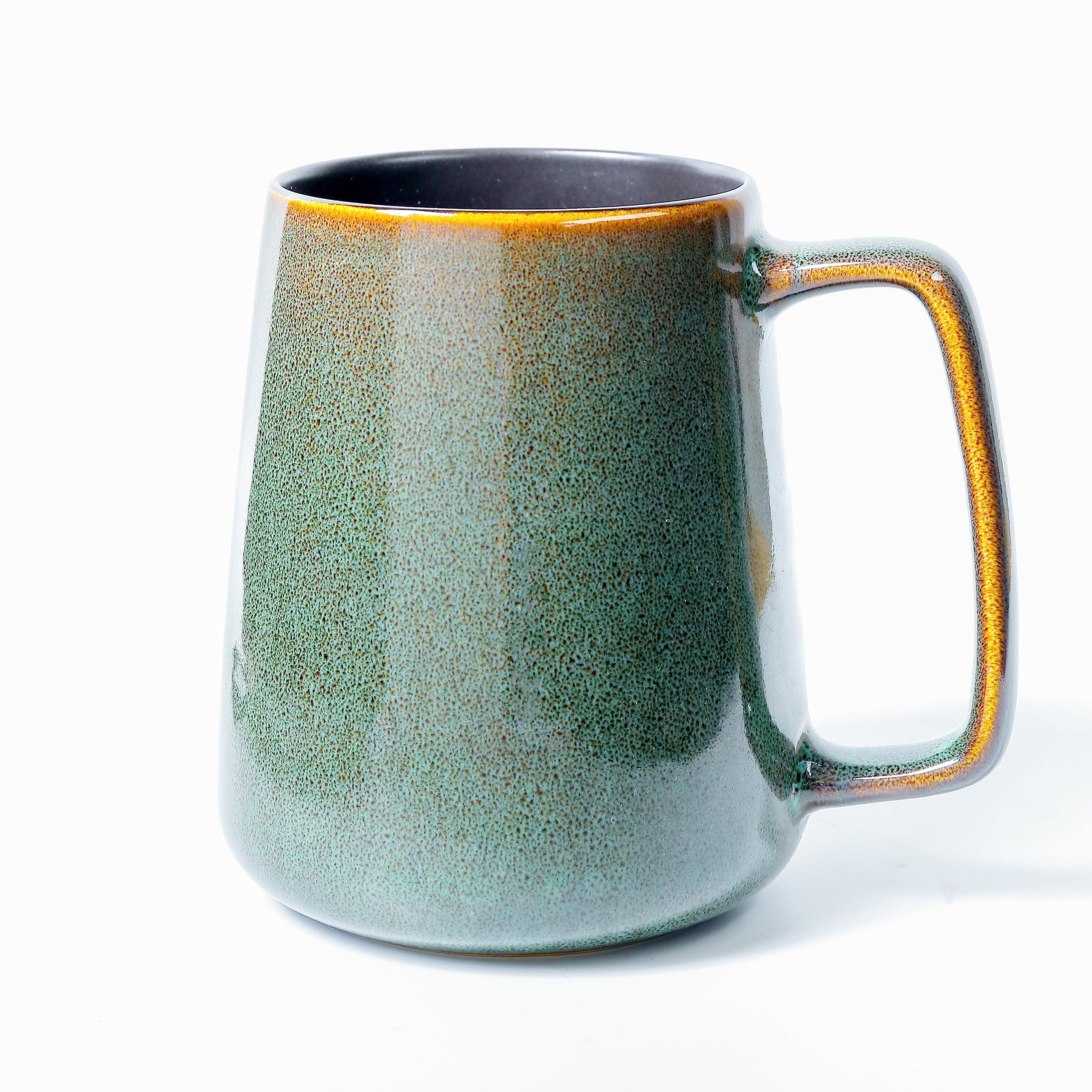 24 oz Ceramic Coffee Mug Large Milk Coffee Mug Tea Cup for Cocoa Cappuccino Latte Cereal Dishwasher Safe Microwave Safe (Green)