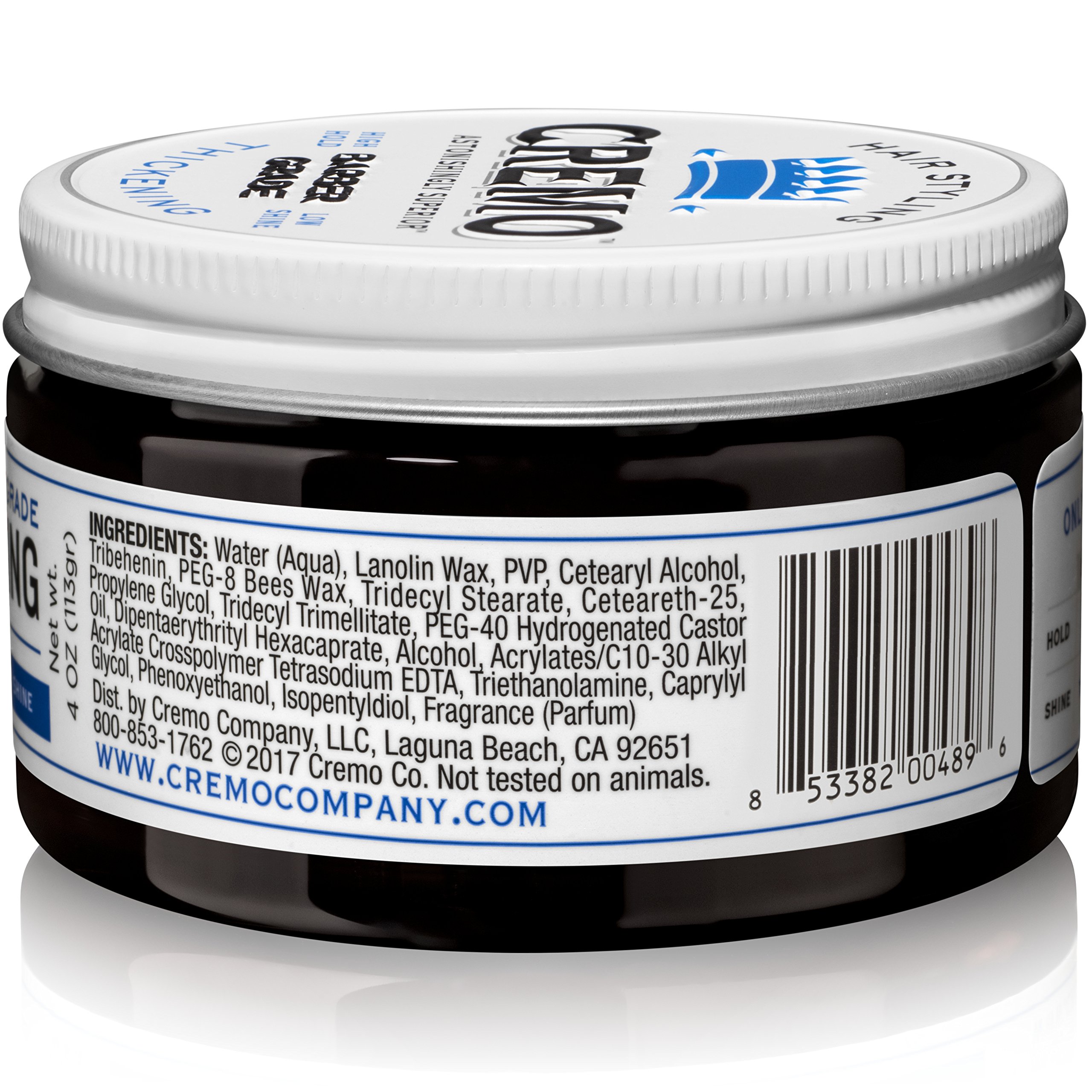 Cremo Mens Hair Paste - Premium Barber Grade Thickening Paste with High Hold and Low Shine, 4 Oz