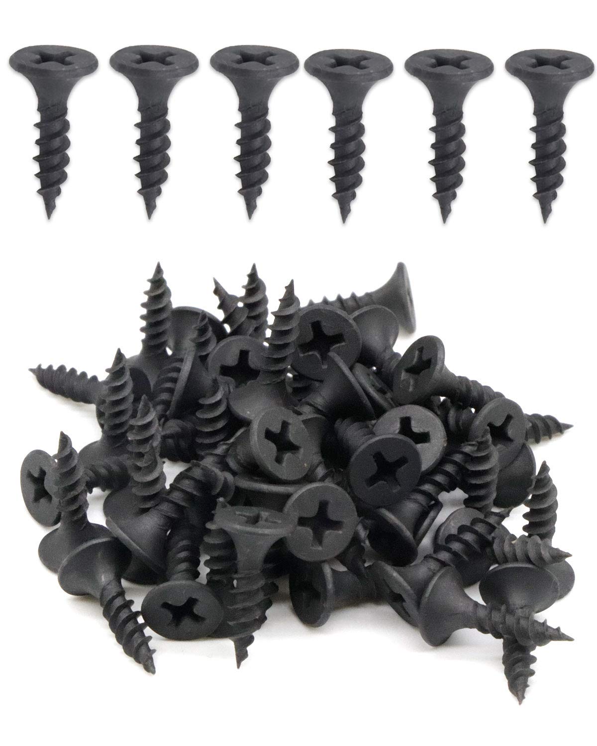 IMScrews 100pcs #6 x 5/8" Flat Head Phillips Drywall Screws Fine Thread Sharp Point Wood Screw, Carbon Steel 1022A, Black Phosphate