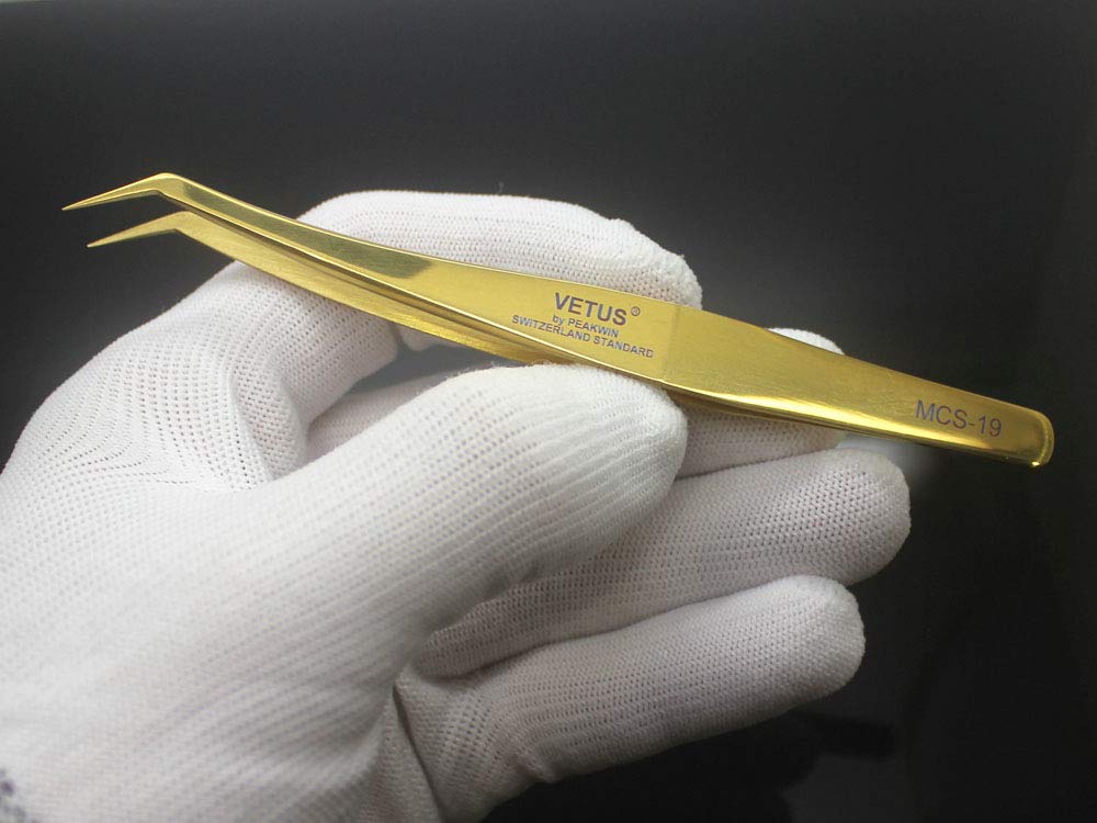 Vetus MCS Makeups Tweezers for Beauty Eyelashes Grip Picking Selection Works (MCS-19)
