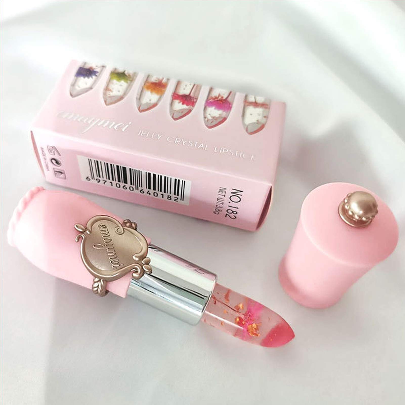 Petansy 6 Pack Crystal Jelly Flower Lipstick Set, Nutritious Temperature Change Lip Balm Long Lasting Moisturizer Lip Gloss Magic Color Change Lip Stick Set