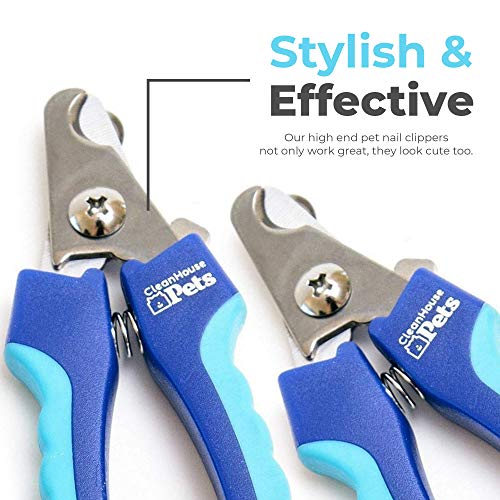 Dog Nail Clippers & Cat Nail Clipper with Nail File - Small Pets - Cat Nail Clippers with Safety Guard to Prevent Over-Cutting - Sharp & Stainless Steel