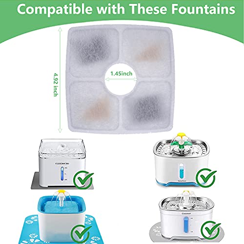 ITidyHome 16 Pack Cat Water Fountain Filters of Pet Fountain Replacement Filter, for Most 84oz/2.5L Automatic Pet Cat Dog Water Fountain Dispenser