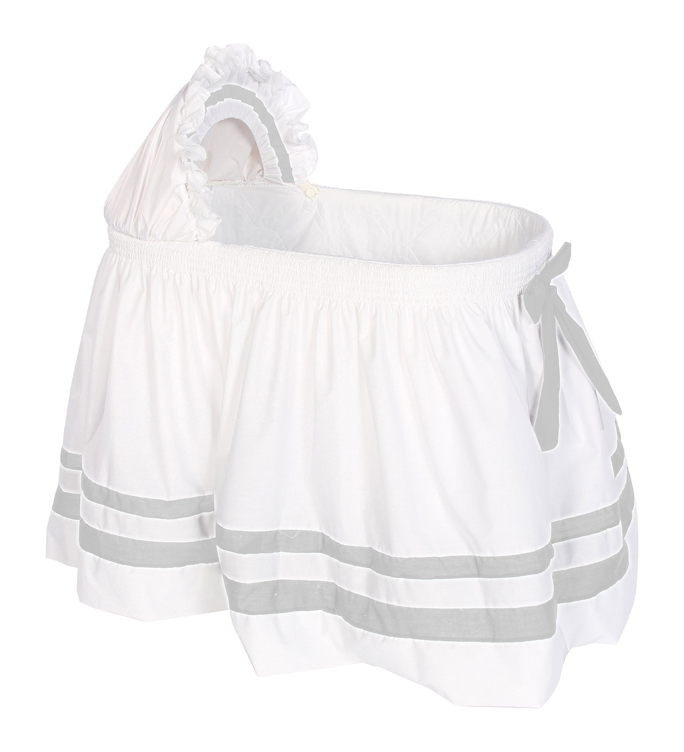 Baby Doll Bedding Modern Hotel Style II Bassinet Skirt, Navy