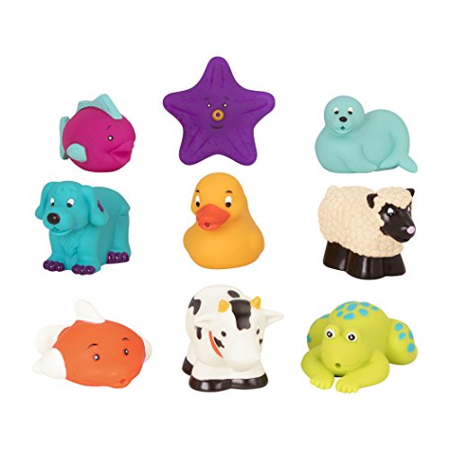 Battat β Assorted Bath Toys β 9Pcs Animal Squirters β Water Squirt Toys β Bath & Pool β 10 Months+ β Bath Buddies (9Pcs)