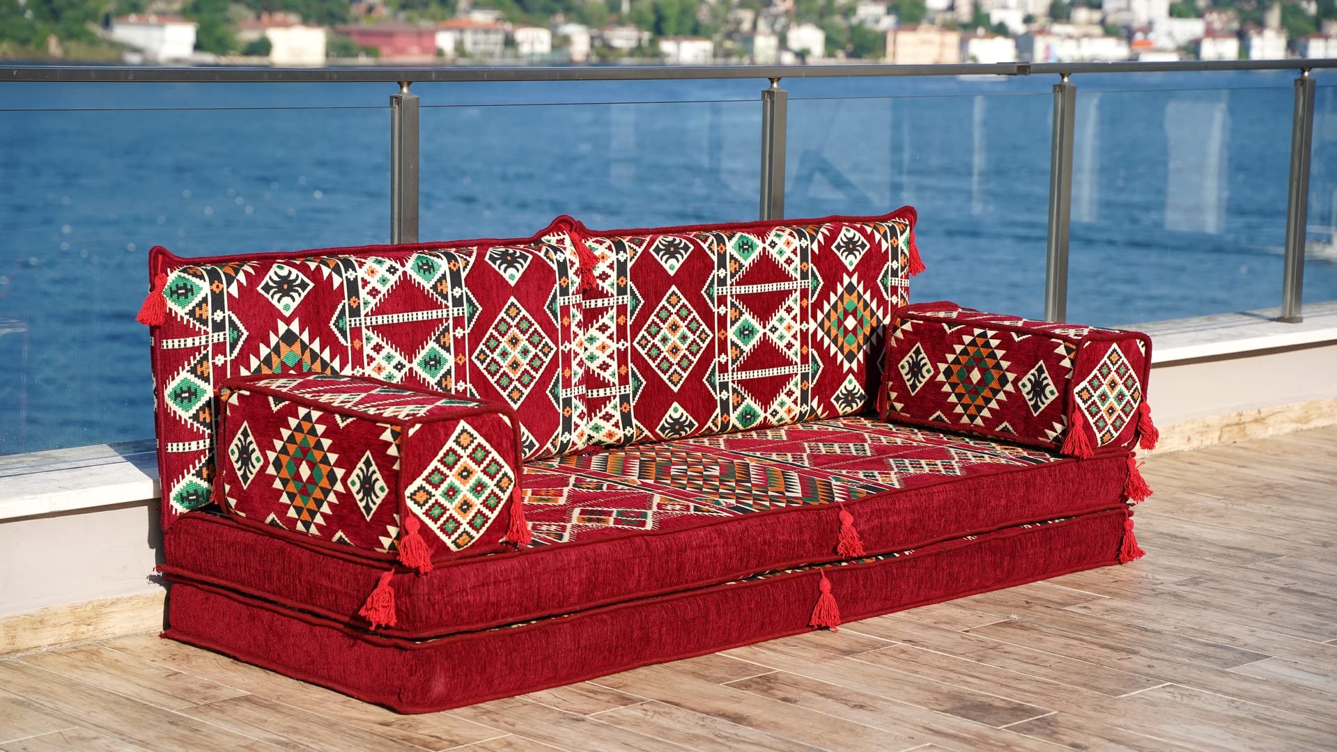 8 Thickness Red Arabic Living Room, Moroccan Home Decor, Floor Cushion, Arabic Floor Couch, Turkish Floor Sofa, Ethnic Sofa, Arabic Sofa Seating