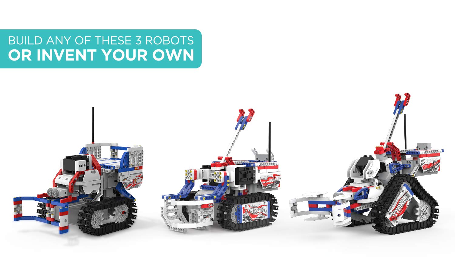 UBTECH JIMU Robot Competitive Series: Champbot Kit/ App-Enabled Building & Coding STEM Robot Kit (522 Pcs) from Robotics , Blue
