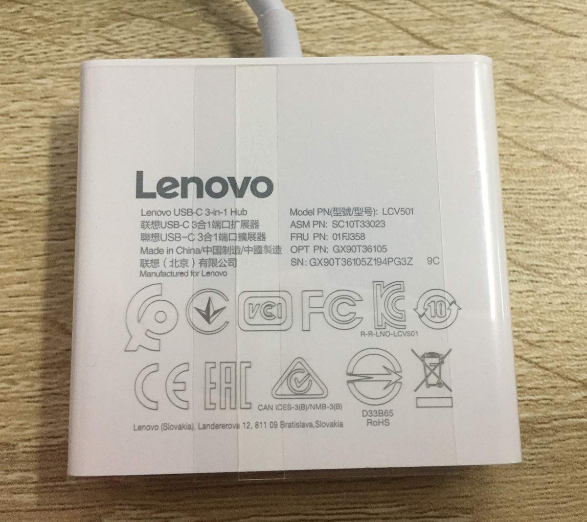 USB-C 3-in-1 Travel Hub, 4K HDMI, VGA, USB 3.0, Plug and Play, Only 0.08 lbs, GX90T33021, White