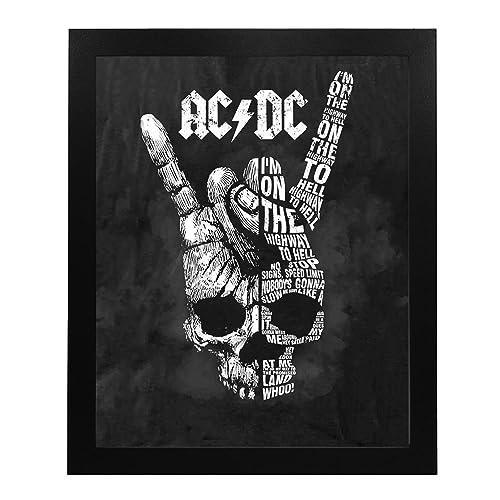 AC/DC Band - Highway To Hell, Iconic Rock Band Song Print, Music Wall Art Decor For Music Room Decor, Studio Decor, Office Decor, Man Cave & Living Room Decor, Unframed Wall Print - 8x10"