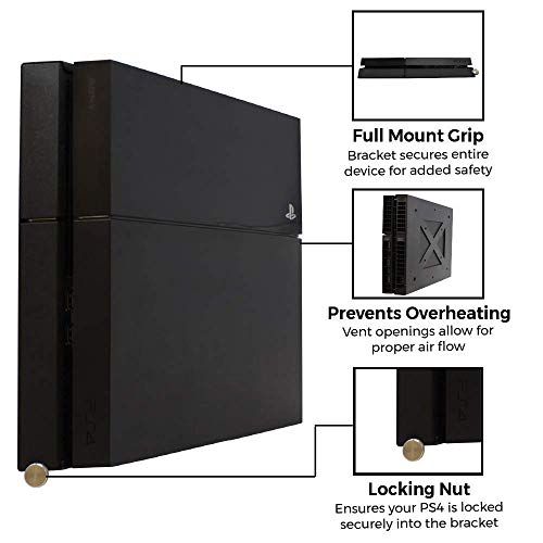 HumanCentric Mount Compatible with PS4 Fat Version, Mount Your Original Fat PS4 on The Wall or on The Back of The TV