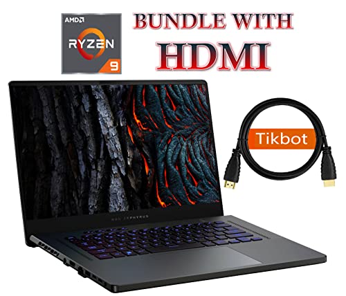 ASUS - ROG Zephyrus 15.6" WQHD 165Hz Gaming Laptop-AMD Ryzen 9 6900HS- NVIDIA GeForce RTX 3060-DDR5 Memory, PCIe SSD – with HDMI Cable (40GB RAM | 1TB PCIe SSD)