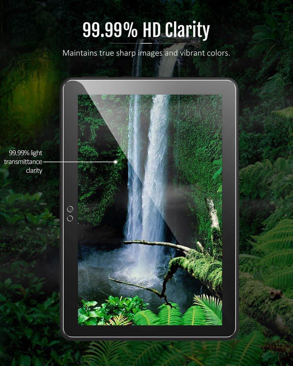 MoKo Screen Protector Fits Amazon Fire HD 8 & 8 Plus Tablet (12th Generation/10th Generation, 2024/2022/2020 Release) 8", Anti-Scratch 9H Hardness HD Clear Tempered Glass Screen Film - Clear