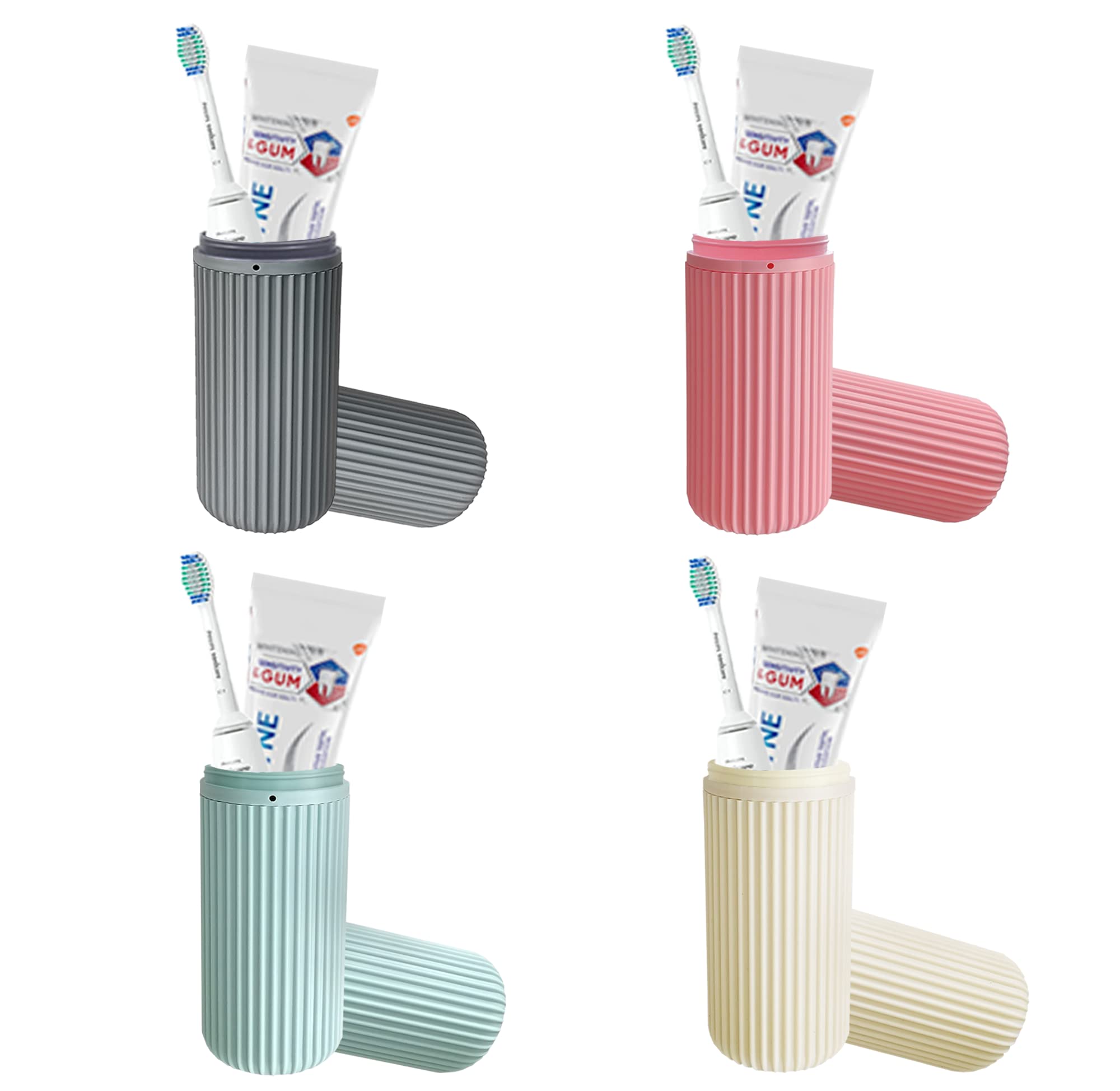 8 Pack Travel Toothbrush Case, Portable Breathable Toothbrush Holder Long 9 inch for Travel, Camping, Business Trips, Schools and Home, Multifuction Toothbrushes Toothpaste Set