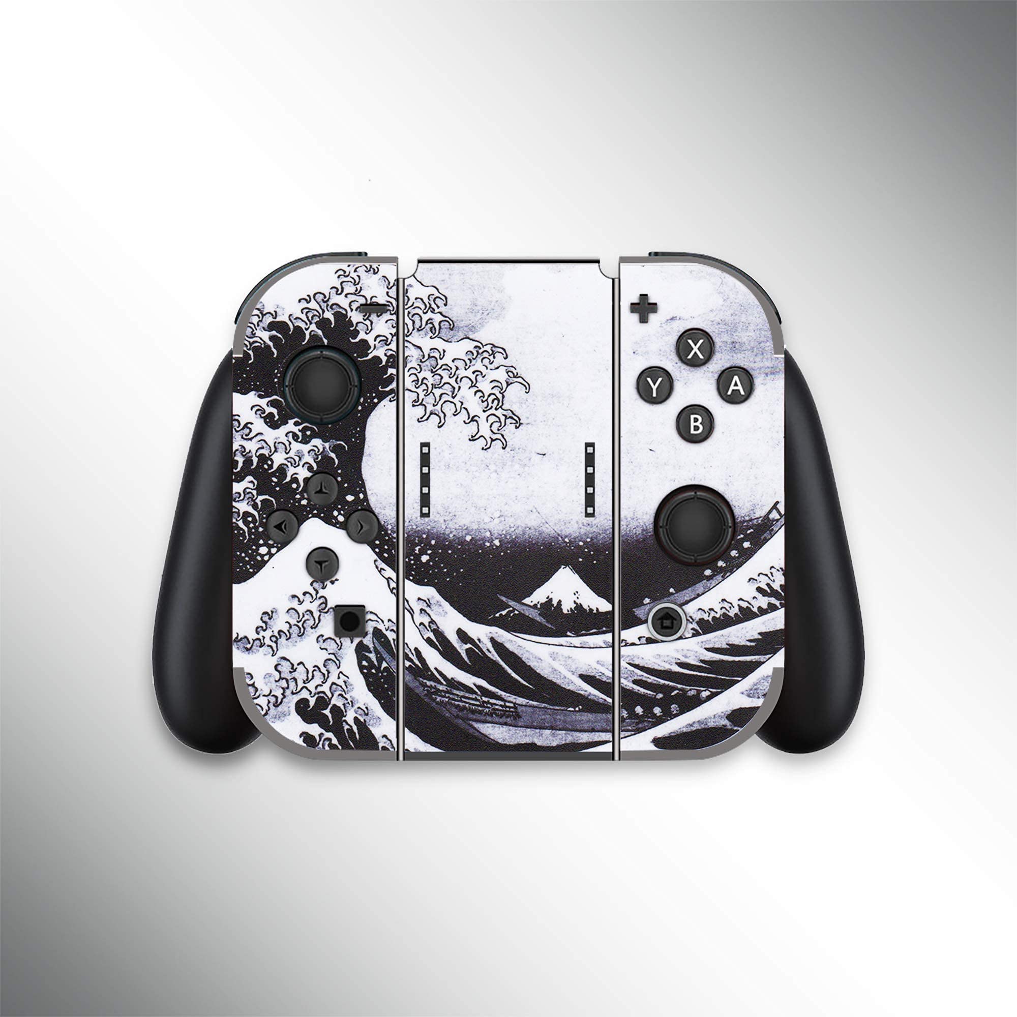 BelugaDesign Wave Switch Skin | Cool Sticker Wrap Vinyl Decal | Painting Japanese Water Ocean Cute | Compatible with Nintendo Switch (Switch Standard, Gray)