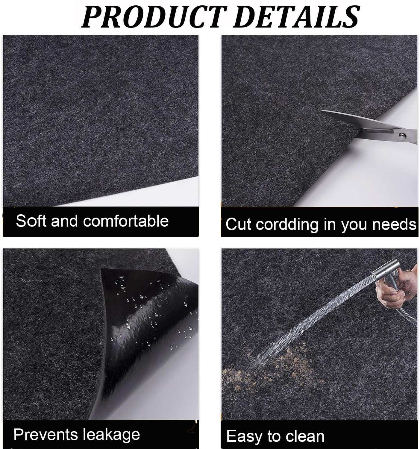 Hokoad 5.3 x 3.3 FT Outdoor Storage Shed Floor Mat, Waterproof Storage Shed Flooring Mat Anti-Slip Patio Furniture Floor Mat Washable with Non Slip Backing