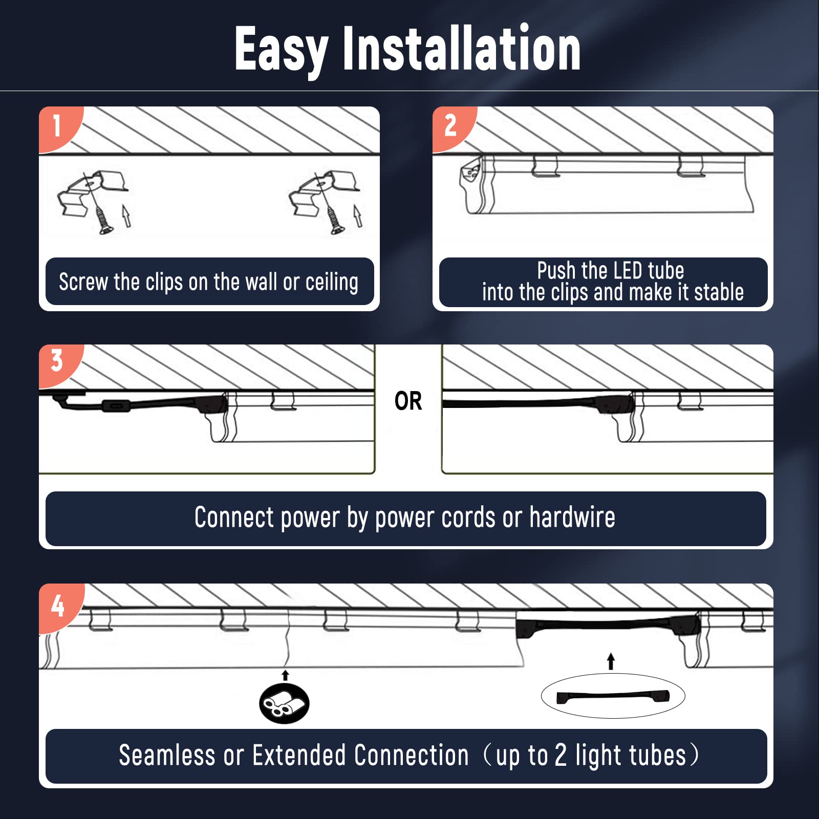 SHINESTAR 12-Pack LED Shop Light 8FT, 72w 9000LM 5000K Daylight, Linkable T8 Tube Lights for Garage, Workshop, Basement, Plug and Play