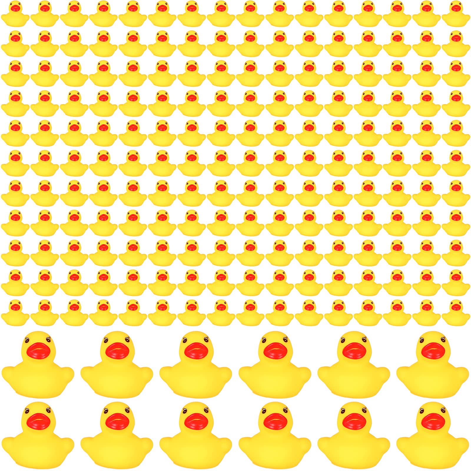 600 Pcs Mini Rubber Ducks in Bulk Bath Toy Squeak Tiny Ducks for Kids Bathtub Shower Birthday Favors Party Decoration Gift, 1.57 x 1.57 x 1.18 Inches (Yellow)