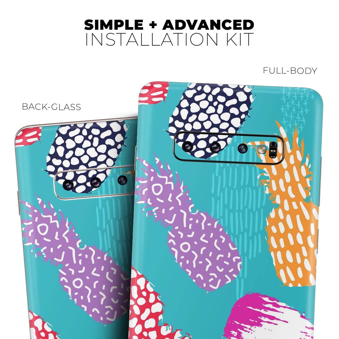 DesignSkinz Retro Summer Pineapple v1 Protective Vinyl Decal Wrap Skin Cover Compatible with The Samsung Galaxy S20 (Screen Trim & Back Glass Skin)