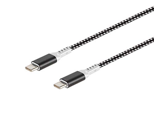 Monoprice - 138812 Stealth Charge and Sync USB 2.0 Type-C to Type-C Cable - 3 Feet - White, Up to 5A/100W, for USB-C Enabled Devices Laptops MacBook Pro