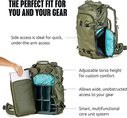 Shimoda Action X30 Water Resistant Camera Backpack - Fits DSLR, SLR, Mirrorless Cameras, Batteries, Lenses, and Other Gear - Core Unit Modular Camera Inserts Sold Separately - Black