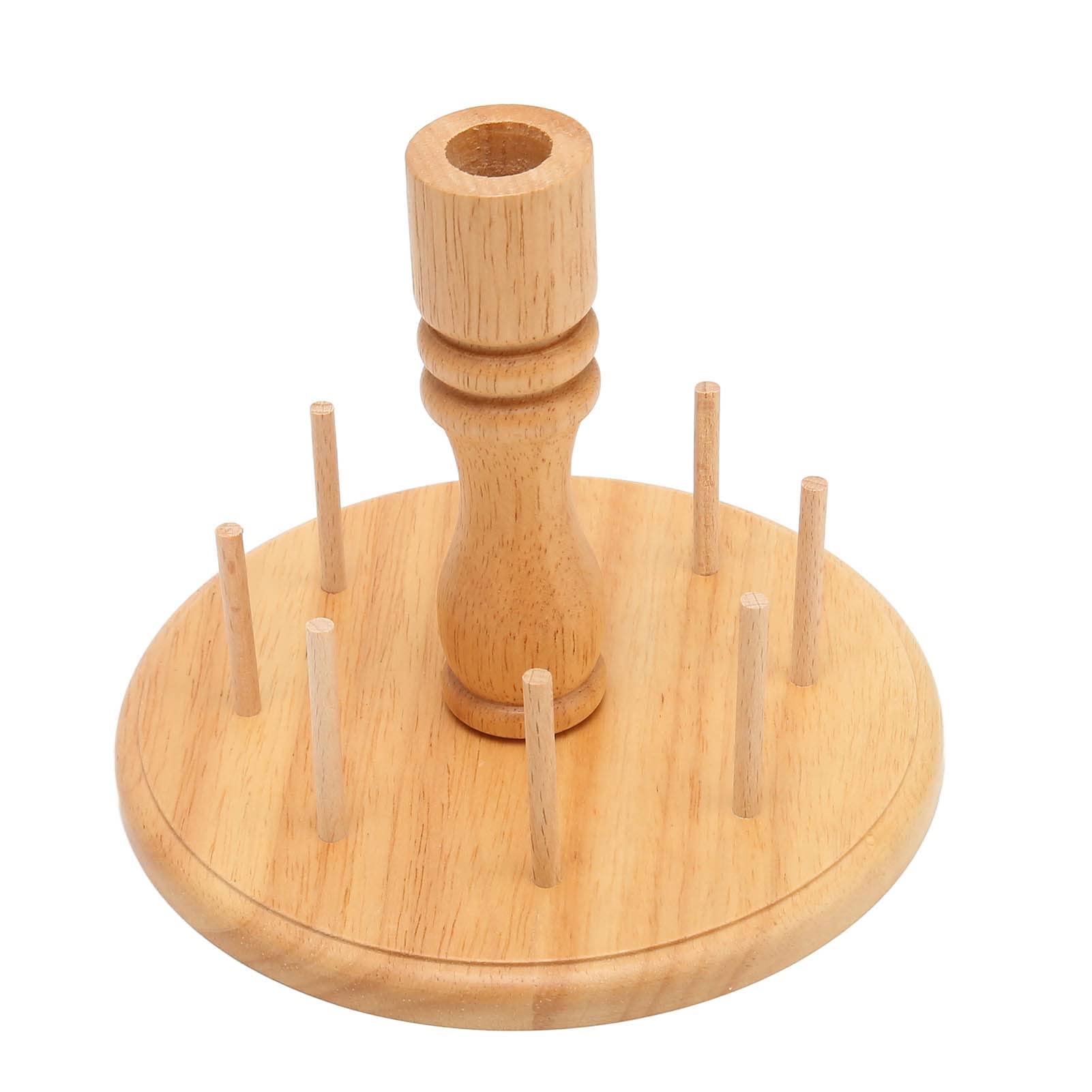 BEIJIALY Wooden Thread Holder Rack, Small Thread Rack, Thread Organizer for Sewing, 8 Spools Beech Wood Bobbin Holder Embroidery Quilting Sewing Tools