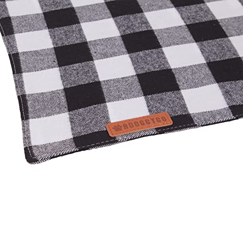 ADOGGYGO Christmas Dog Bandanas 2 Pack, Premium Cotton Fabric, Multiple Sizes Offered, White Red Plaid Bandanas for Small Dogs (Small, Red & White)