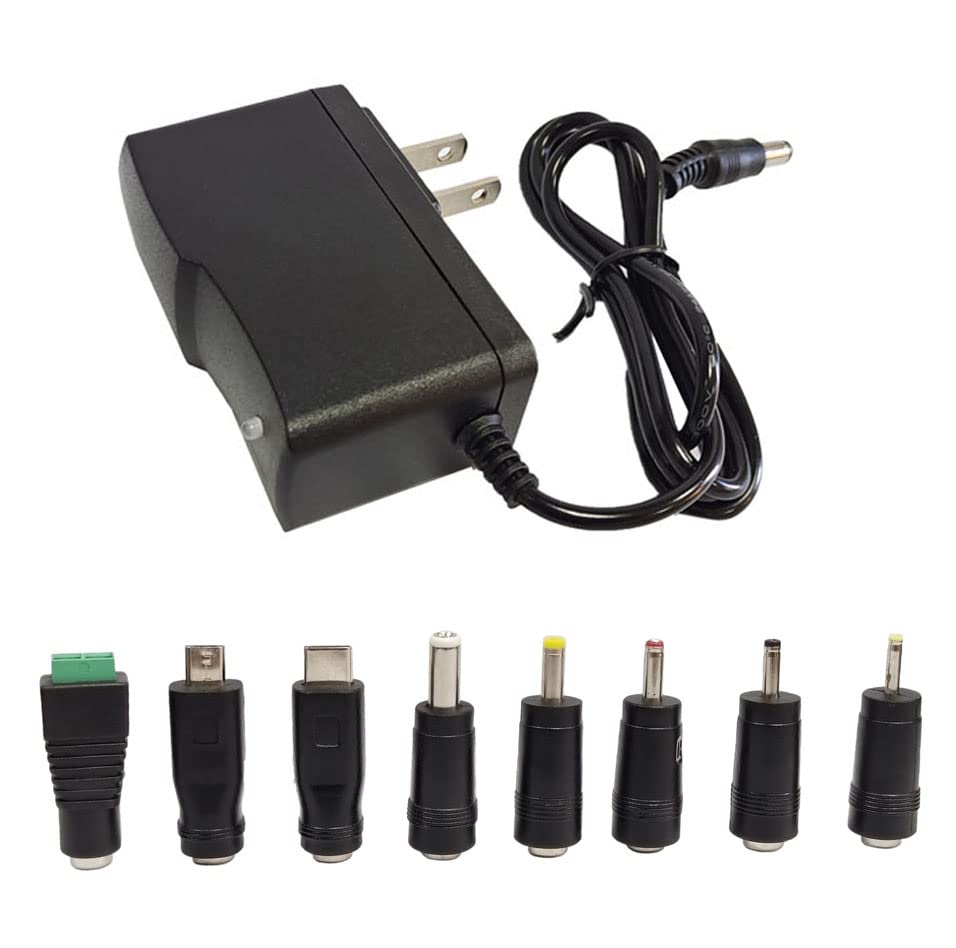 6V 2Amp Power Adapter 120-240V AC to DC 6Volt 2A 1.5A 1A 0.5A Power Supply Adapter Replacement 6v Power Cord USB Type C with 8 Tip for Blood Pressure Monitor Models,Exercise Bike