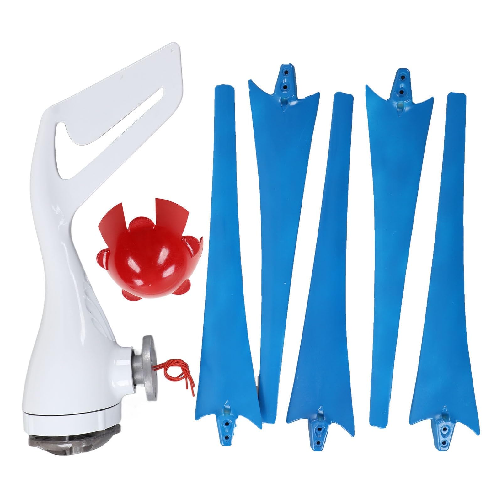 2KW Wind Turbine 5 Blade Generator Automatic Direction Adjustment 12V24V48V Wind And Solar Hybrid Power Generation System With Charge Controller (Color : 48V)