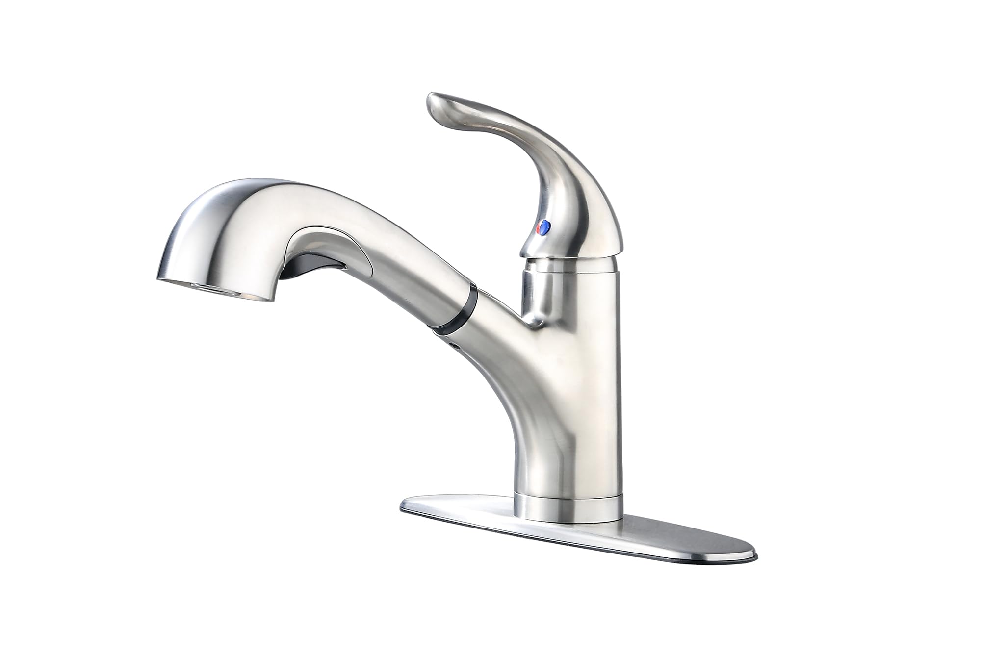 Derengge Single Handle Pull Out Kitchen Faucet,Oil Rubbed Bronze Kitchen Sink Faucet with Deck Plate for Farmhouse, Camper, Laundry, Rv,Bar,EW-083F-ORB