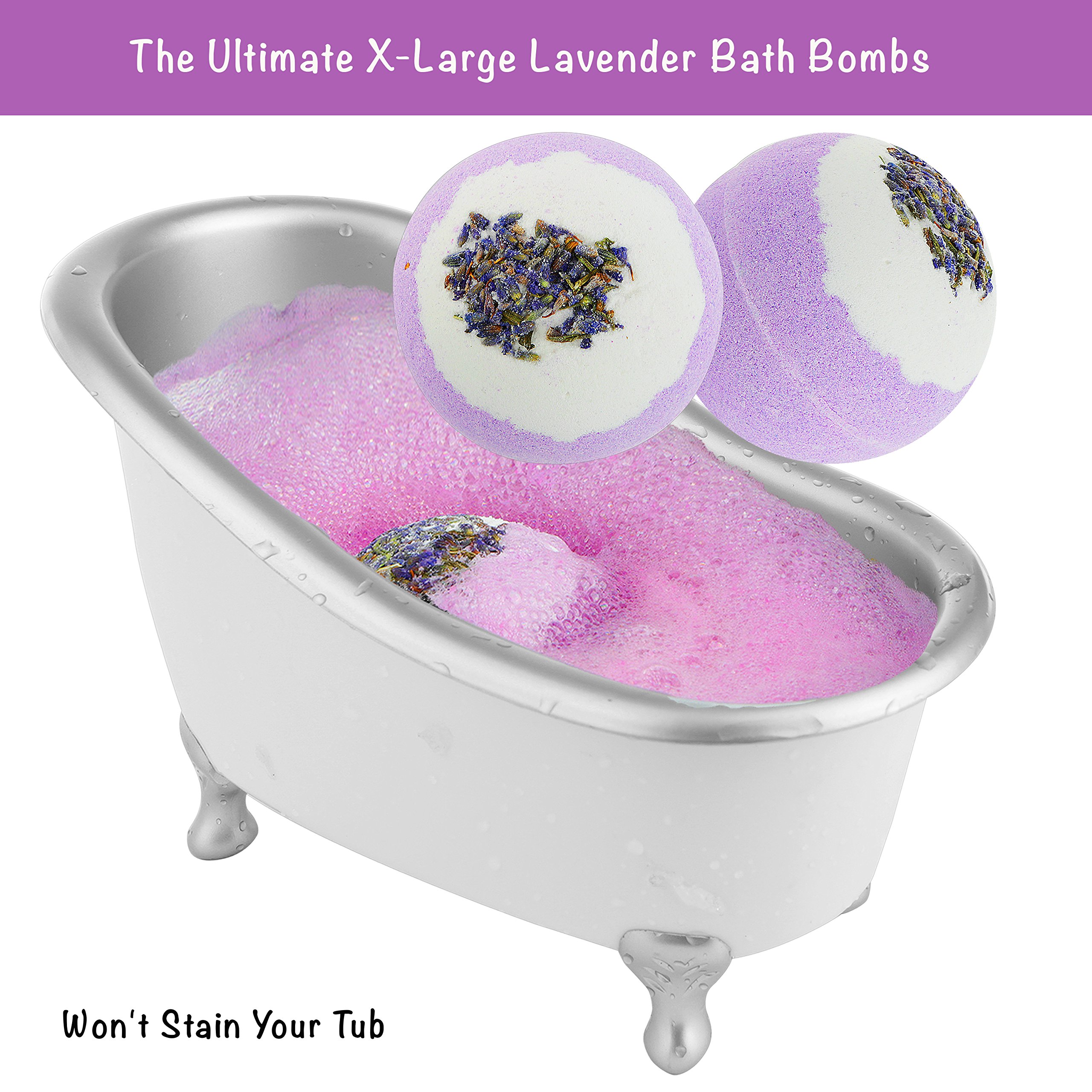 Valentines Bath Gift Basket Set for Women: Relaxing at Home Spa Kit Scented - Lavender and Jasmine with Large Bath Bombs, Salts, Shower Gel, Body Butter Lotion, Bath Oil, Bubble Bath, Loofah & More