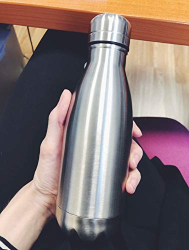 Gtell Double Wall 18/8 Stainless Steel Vacuum cola shape bottle, narrow mouth thermos flask keeping warm and cold 350ml 500ml 750ml 1000ml (350ml)