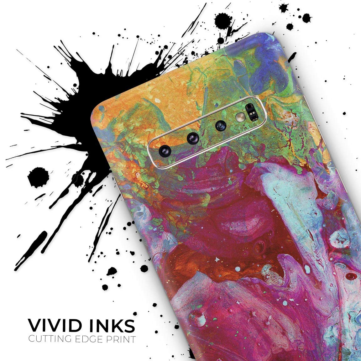 DesignSkinz Liquid Abstract Paint Remix V46 Protective Vinyl Decal Wrap Skin Cover Compatible with The Samsung Galaxy S20 (Screen Trim & Back Glass Skin)