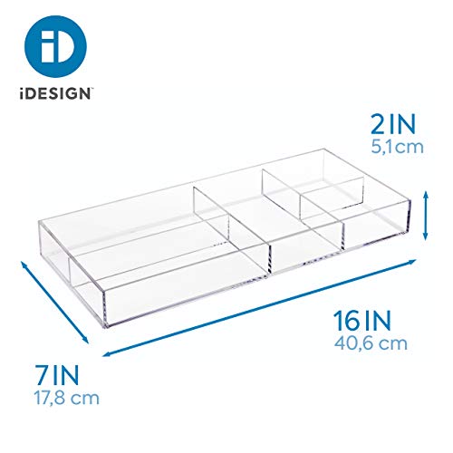 iDesign Clarity Wall Mount Nail Polish Storage Rack with 3 Shelves for Bathroom, Closet, Bedroom, Set of 1, Vanity Tray,42400