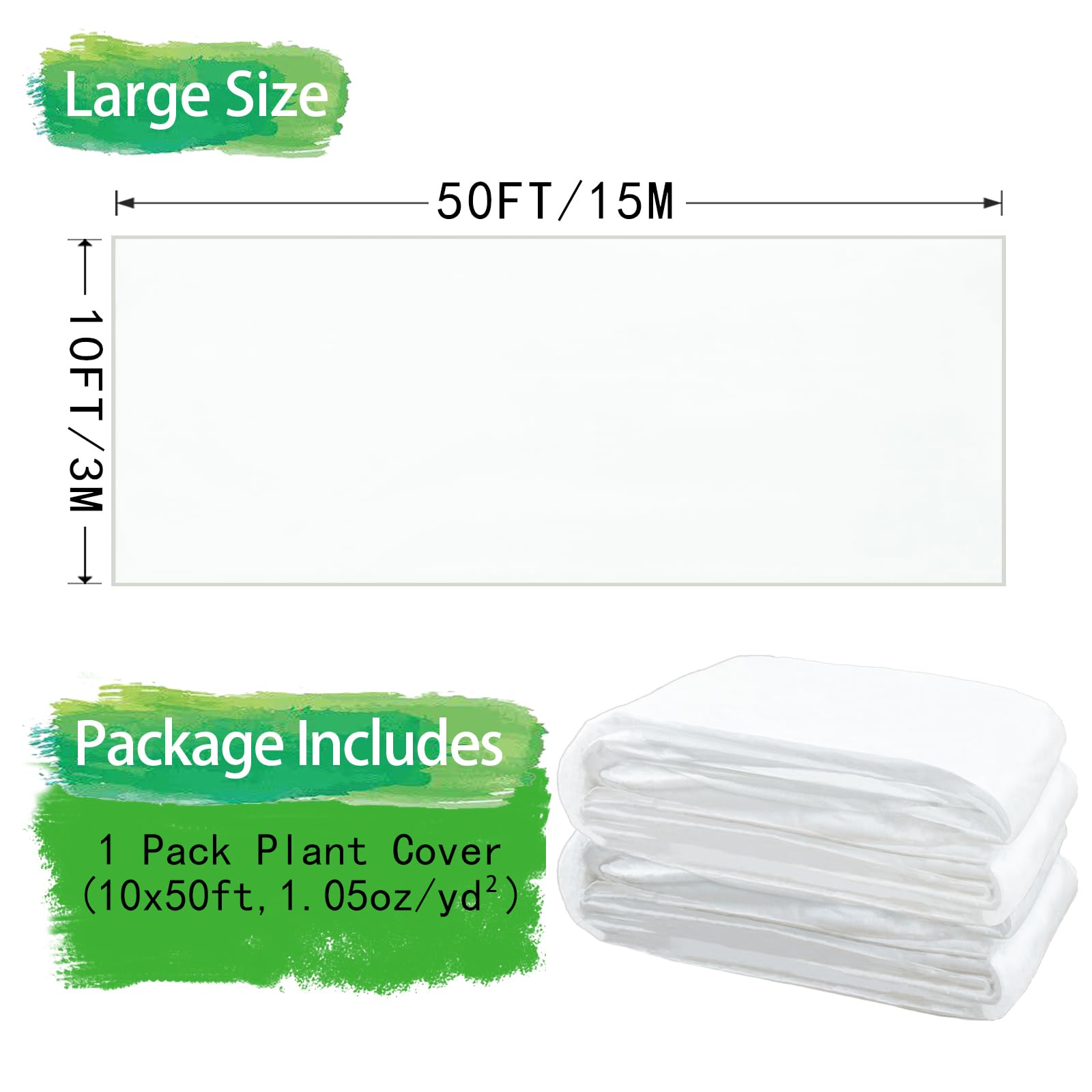 2PCS Plant Covers Freeze Protection-10x33FT 1.05oz/yd², Anti Sleet Freeze Cloth Vegetables Cover,Resistant Frost Floating Blankets Fabric Protect Outdoor Flowers Seedling Breeding from Wind Snow Cold
