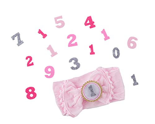 Mud Pie Baby First Year Milestone Headband Set, Light Pink