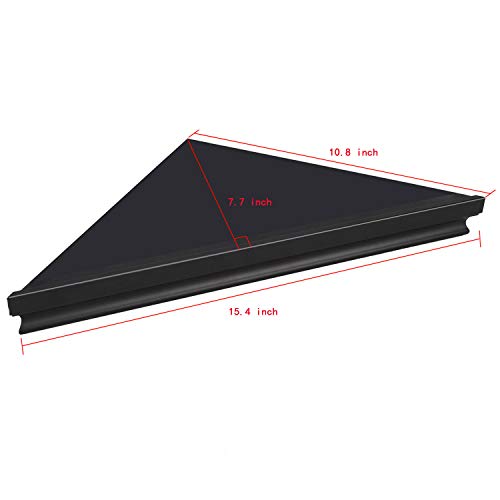 evron Wall Mount Corner Shelf,Easy to Install Metal Front Floating Corner Shelf with Self-Adhesive Tapes (Black Frosting Right-Angled Set of 2)